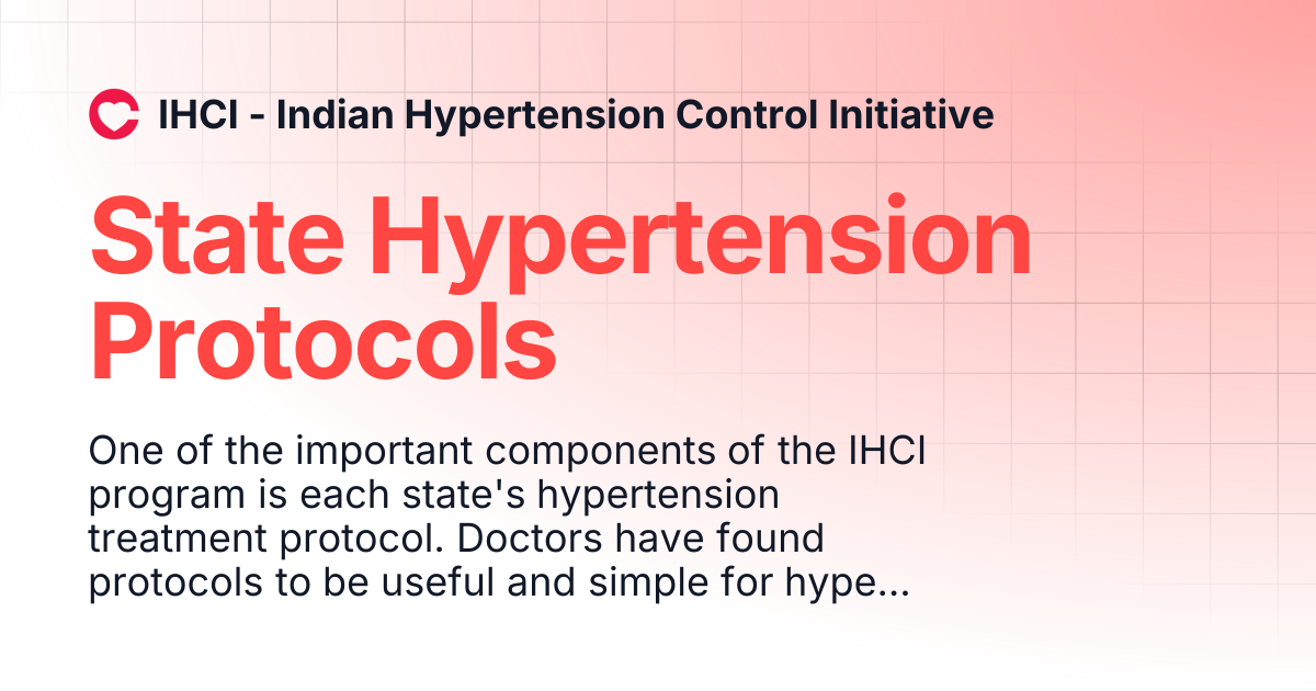 State Hypertension Protocols | IHCI - Indian Hypertension Control ...